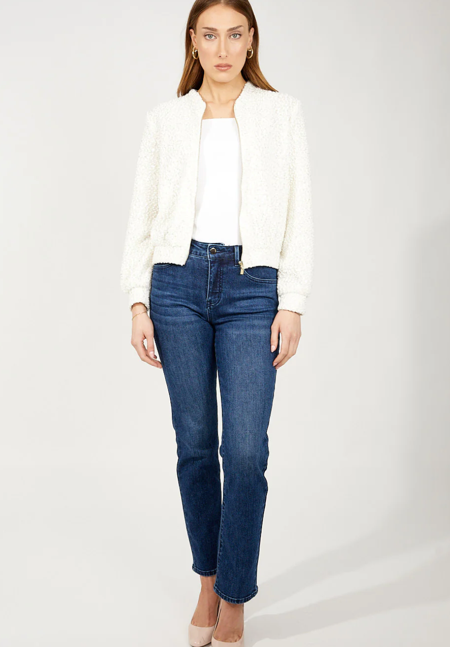 Frank Lyman Winter White Sequin Jacket – Judees